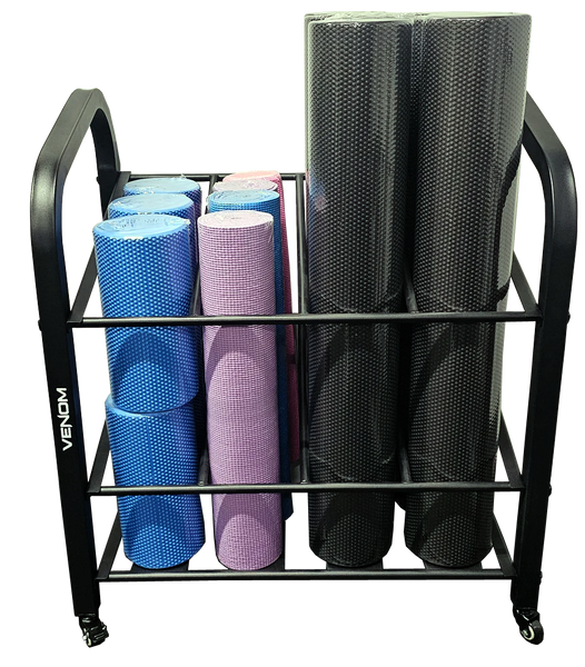 Venom Foam Roller and Yoga Mat Storage Cart – Nordic Fitness Equipment